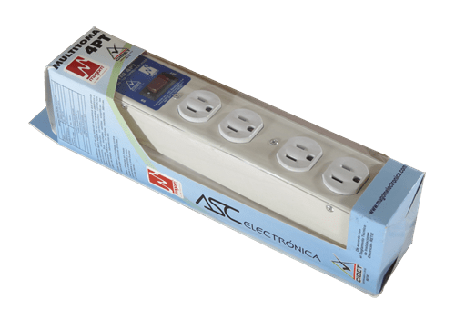 Multitoma REGLETA DE 4 TOMAS METALICA. - Casa Hermes